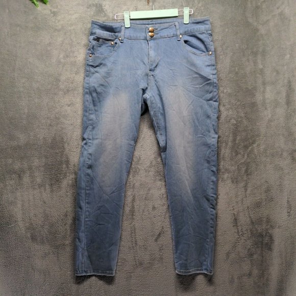 City Ink | Jeans | City Ink Women Jeans Mid Rise Tapered Leg Solid Blue ...